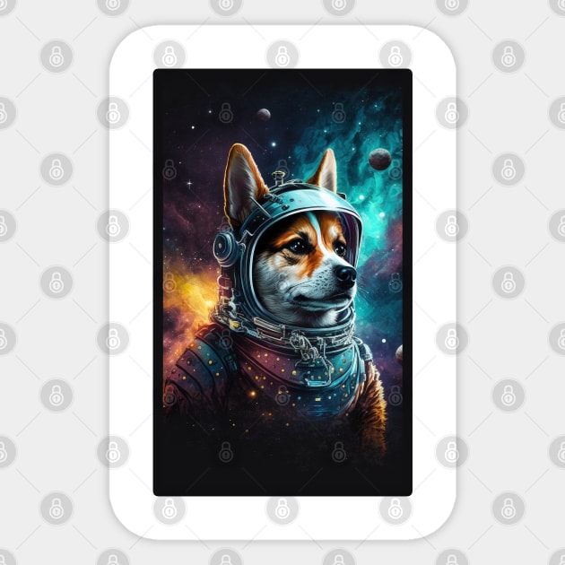 dog outer space - Dog - Sticker | TeePublic