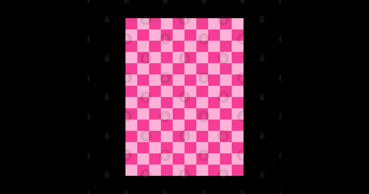 Pink Checkered Pattern - Checkerboard - Sticker | TeePublic
