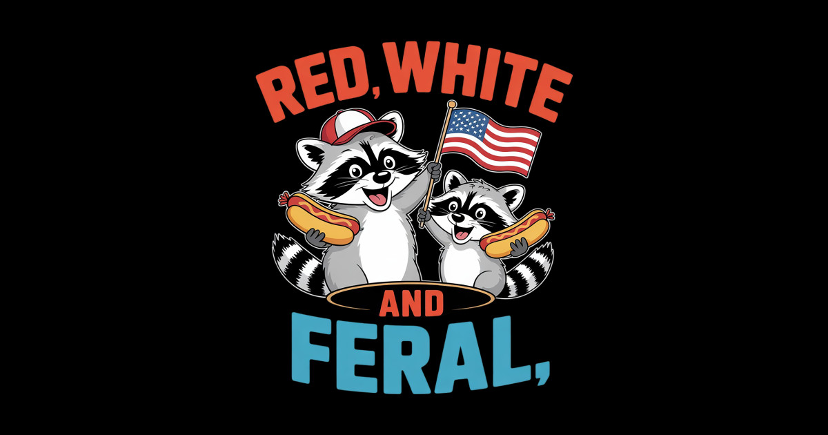 Raccoon 4th Of July US Flag Patriotic Red White Feral - Raccoon 4th Of ...