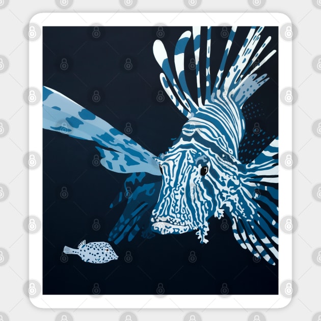 Lionfish DEEP BLUE SEA - Lion Fish - Sticker | TeePublic