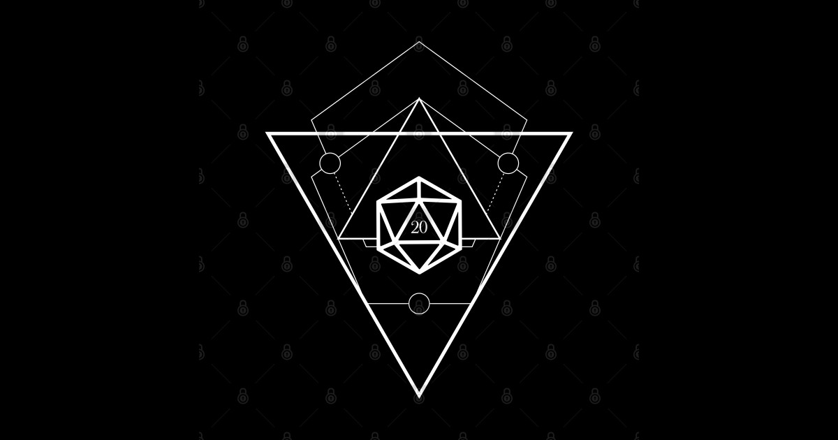 Minimalist D20 Dice Geometric Shapes TRPG Tabletop RPG Gaming Addict ...