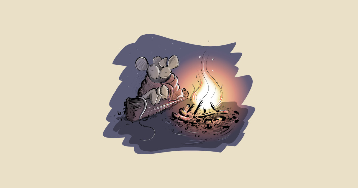 Mice Cuddling at a Campfire - Camping - T-Shirt | TeePublic