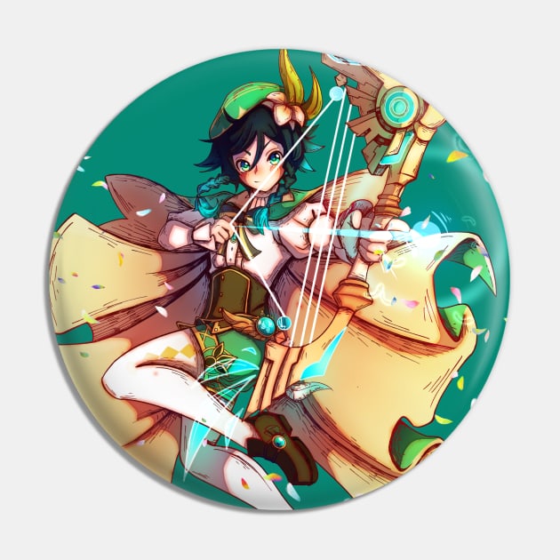 [ Genshin Impact ] Venti - Genshin Impact - Pin | TeePublic