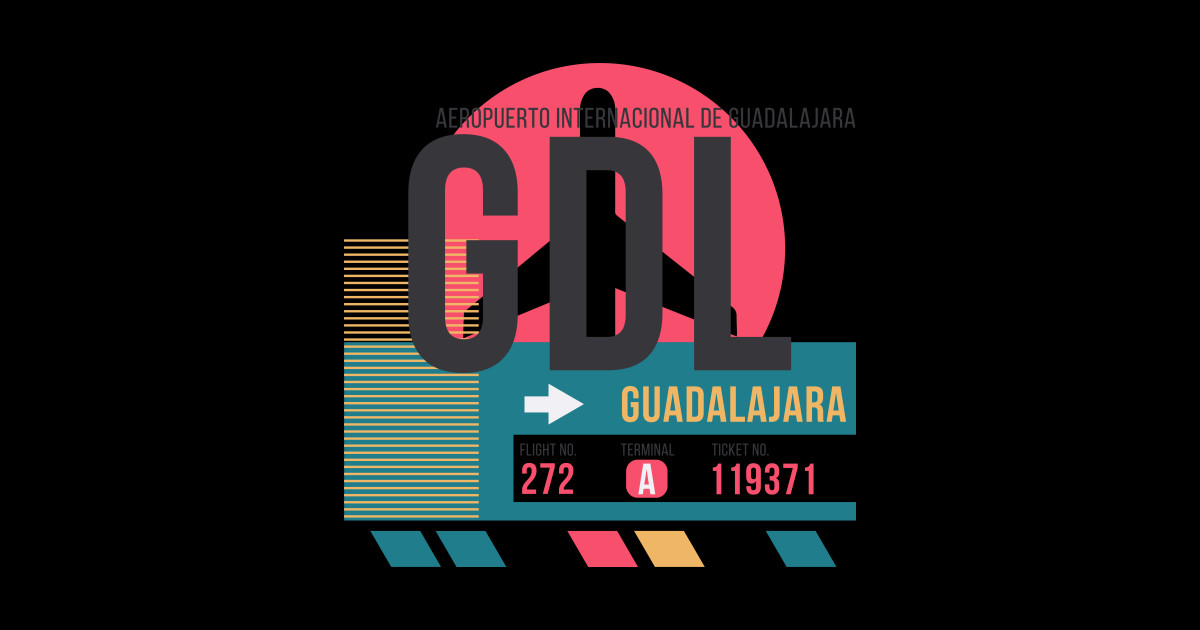 Guadalajara (GDL) Airport Code Baggage Tag - Guadalajara - Sticker ...