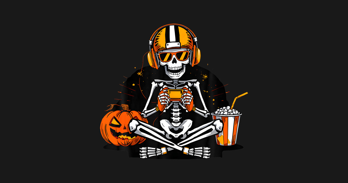 Skeleton Football Halloween Gamer Video Gaming - Skeleton Football ...