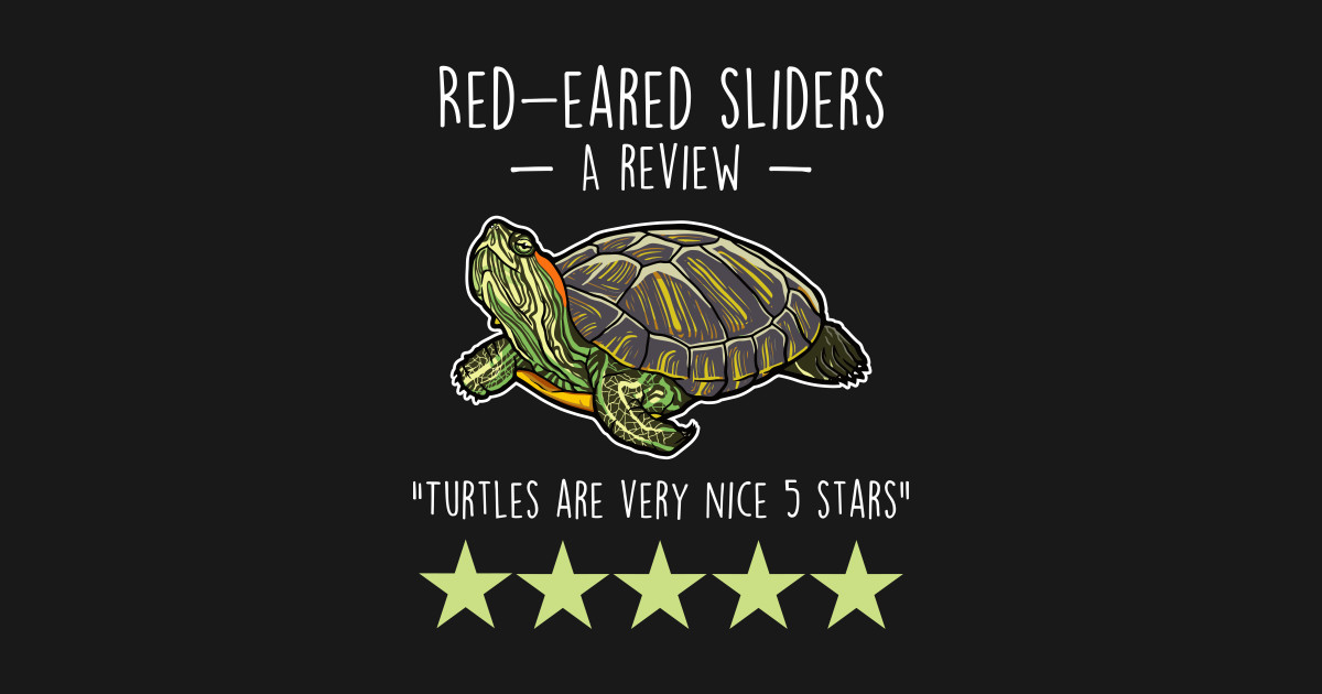Red-Eared Slider Turtle Review - Red Eared Silder - T-Shirt | TeePublic