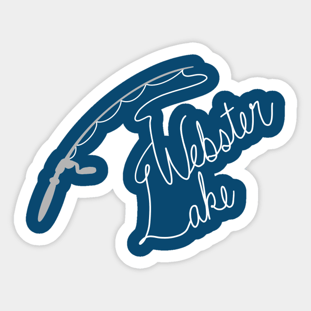Fishing at Lake Webster - Lake Webster - Sticker | TeePublic