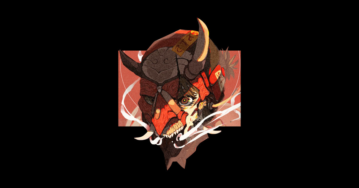 RED ONI MASK - Oni - Magnet | TeePublic