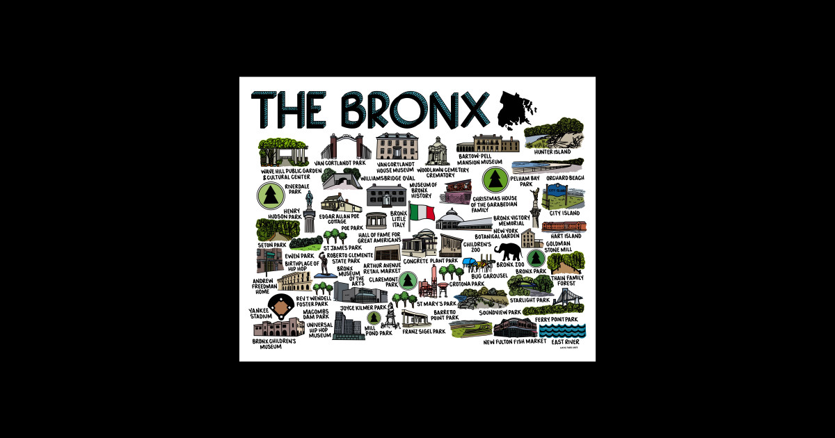 The Bronx Map Art - The Bronx - Sticker | TeePublic