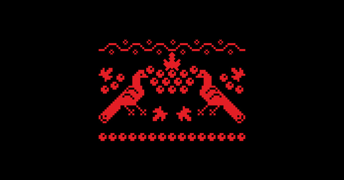 Ukraine ornament - kalyna & birds (red print) - Folk - T-Shirt | TeePublic