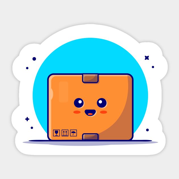 Cute Package Box Cartoon Vector Icon Illustration - Package - Sticker ...