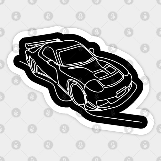Mazda RX7 Line Drawing - Mazda Rx7 - Sticker | TeePublic