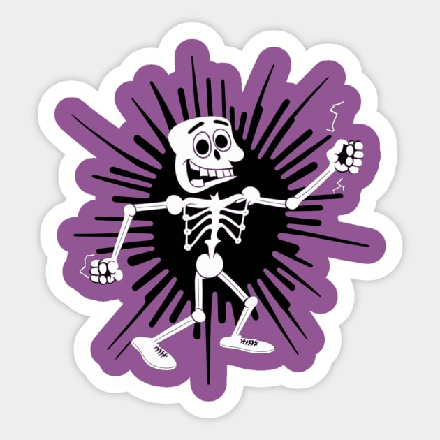 electrocuted skeleton cartoon