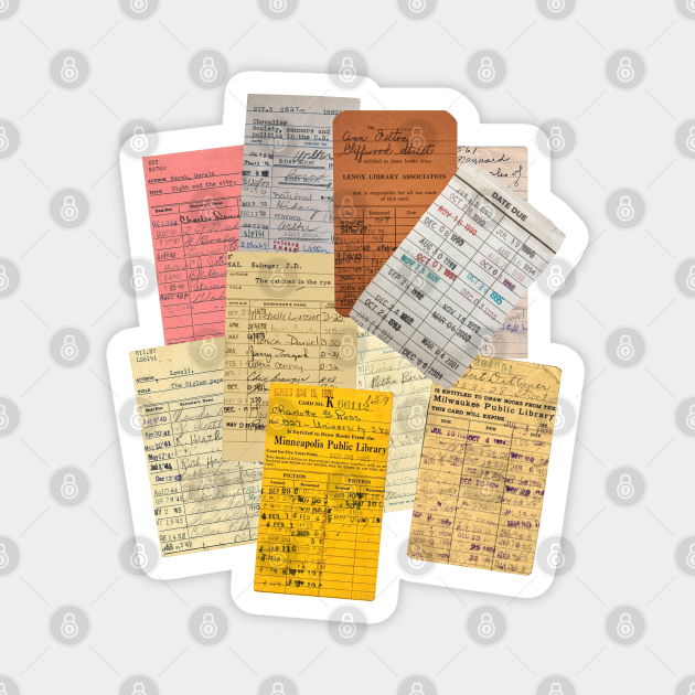 Vintage Library Book Cards // Bibliophile Reader Nostalgia Design ...