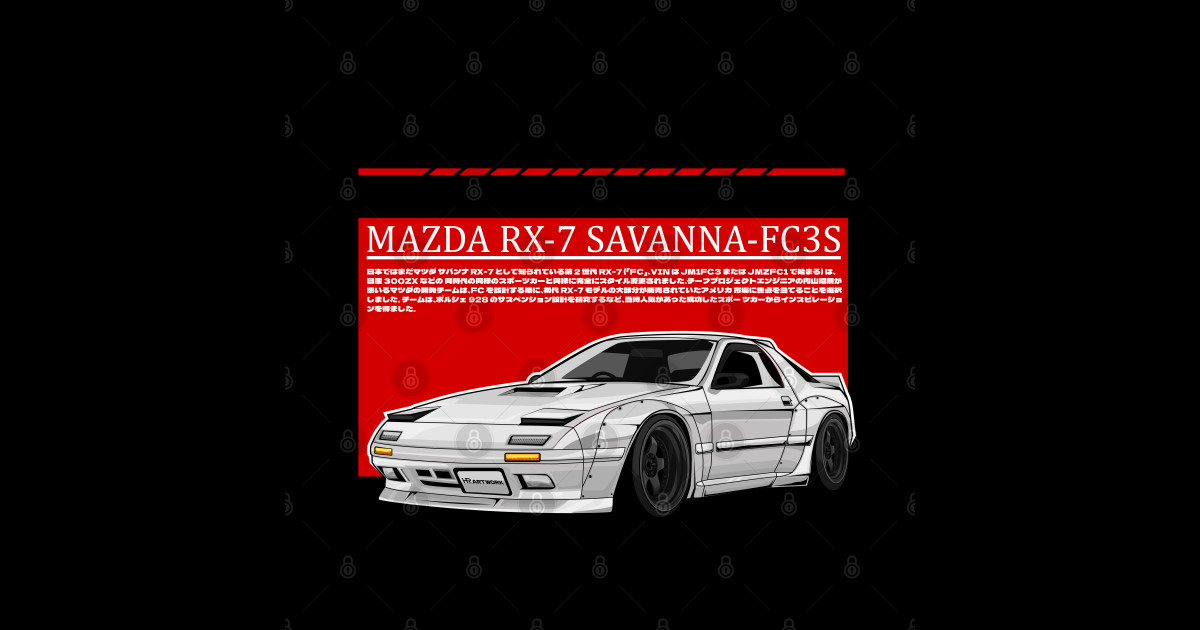 MAZDA RX-7 SAVANNA FC3S(WHITE) - Mazda Rx7 - Sticker | TeePublic
