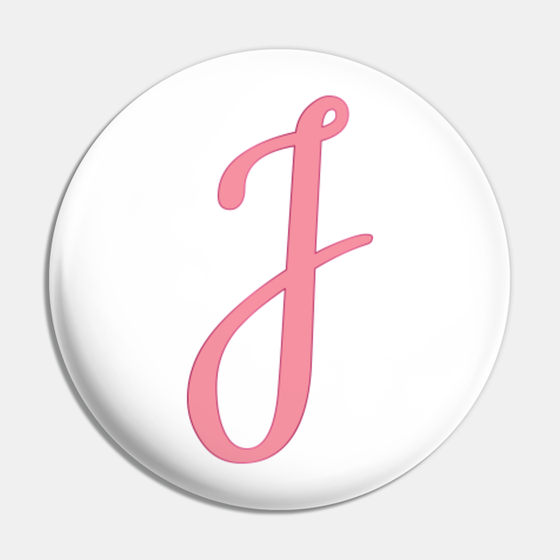 Letter J, pink background - Letter J Monogram - Pin | TeePublic