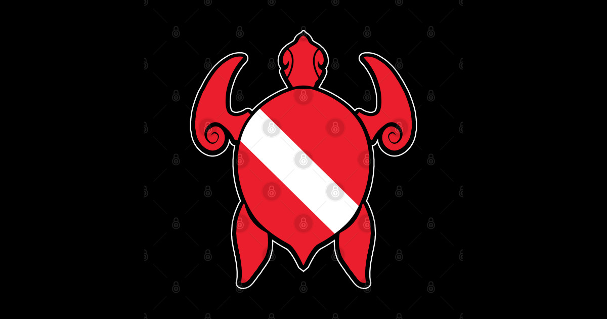 Turtle Scuba Dive Flag - Scuba Dive - Sticker | TeePublic