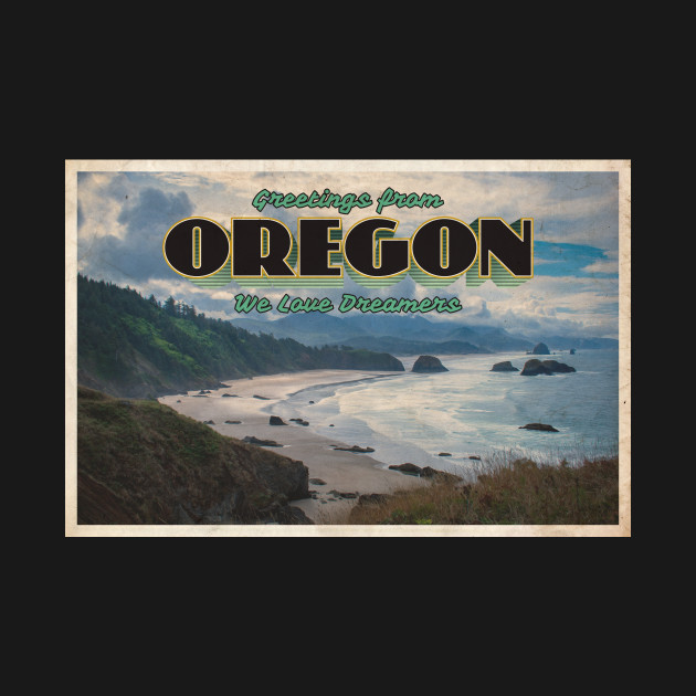 Greetings from Oregon - Vintage Travel Postcard Design - Oregon - T ...