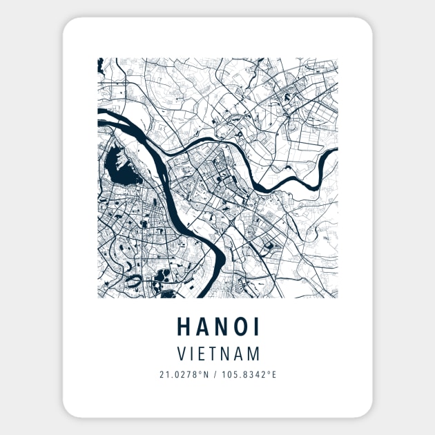 hanoi simple map - Maps - Sticker | TeePublic