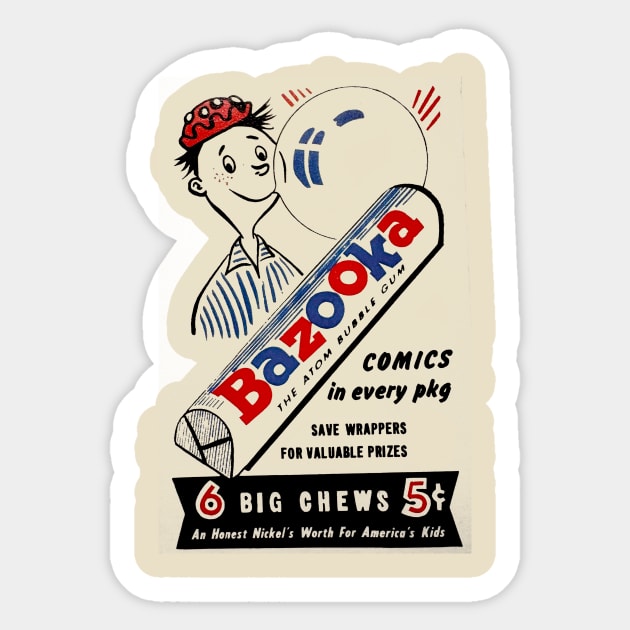 Bazooka Joe retro graphic - Bazooka Joe - Sticker | TeePublic