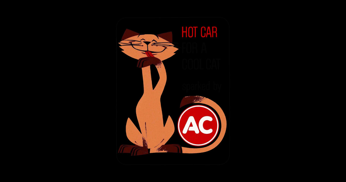 Hot Car for a Cool Cat - Ac Spark Plug - Sticker | TeePublic