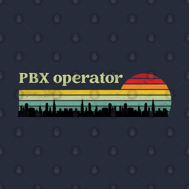 PBX Operator - Retro Sunset & Skyline Design - Pbx Operator - T-Shirt ...