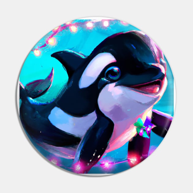 Cute Orca Drawing - Cute Orca - Pin | TeePublic