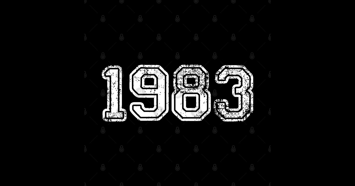 1983 - Vintage Years Logo Grunge Effect - 1983 - Sticker | TeePublic