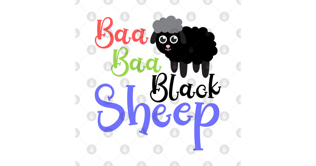Baa Baa Black Sheep: A Classic and Charming Design - Sheep - T-Shirt ...