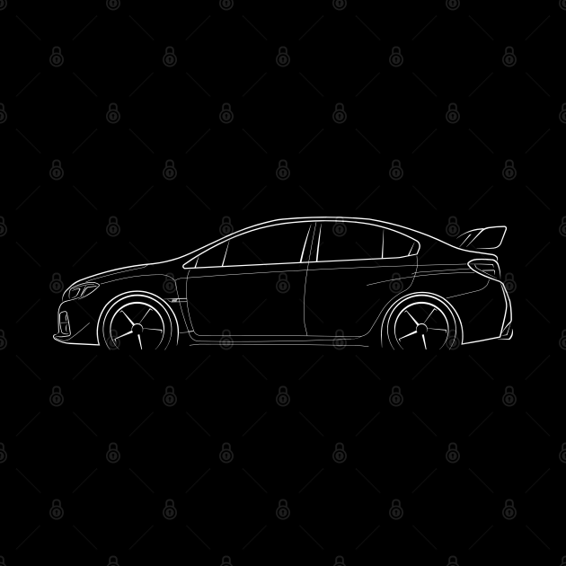 Subaru Impreza WRX STI - profile stencil, white - Subaru Wrx - Pin ...
