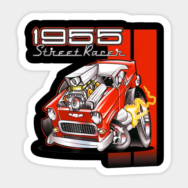 55 Chevy Hot Rod - 55 Chevy - Sticker | TeePublic
