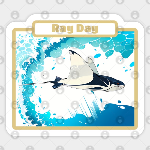 Ray Day - Manta Ray Fish - Sticker | TeePublic