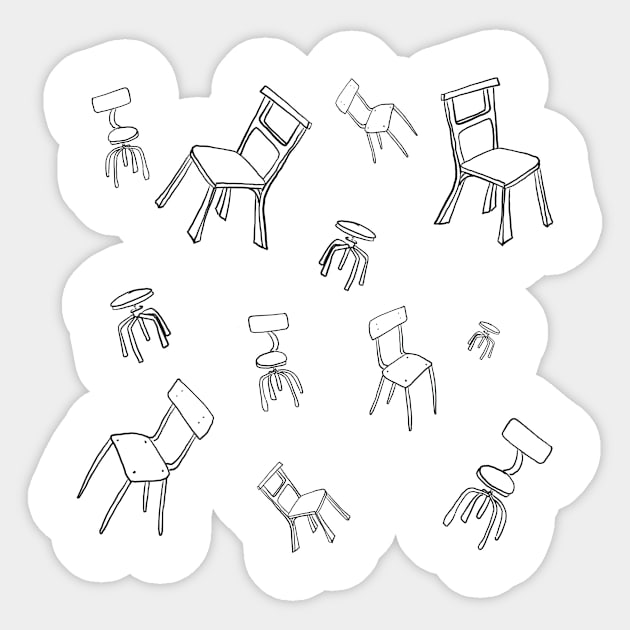 Mid Century Modern Chairs - Furniture - Sticker | TeePublic