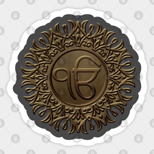 Decorative Ek Onkar / Ik Onkar embossed on gold - Ek Onkar - Sticker ...