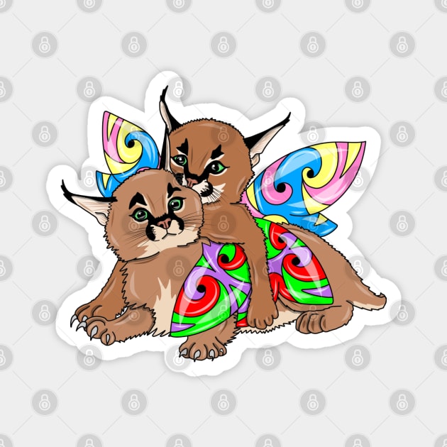 Caracal kittens with wings - Caracal Kitten - Magnet | TeePublic