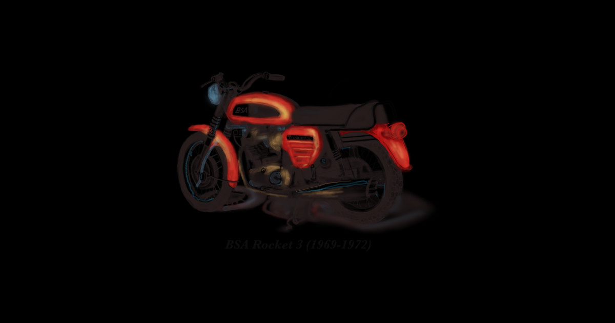 Drawing of Retro Classic Motorcycle BSA Rocket 3 - Bsa Motorcycles ...