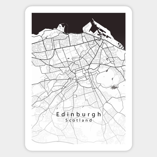 Edinburgh Scotland City Map - Edinburgh - Sticker | TeePublic