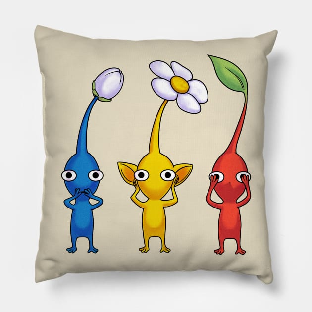 Three wise pikmin - Gamer - Pillow | TeePublic