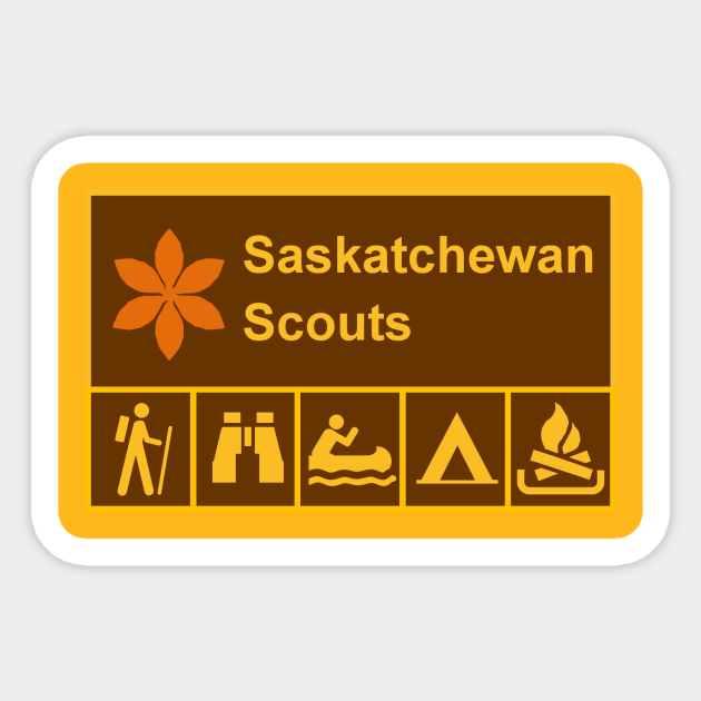 Saskatchewan Scouts Park Sign - Scouts - Sticker | TeePublic