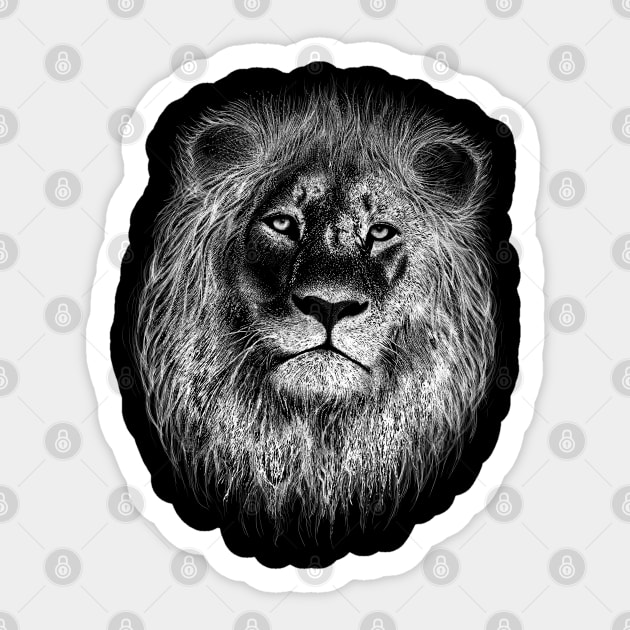 Lion Face Round - Lion Face - Sticker | TeePublic