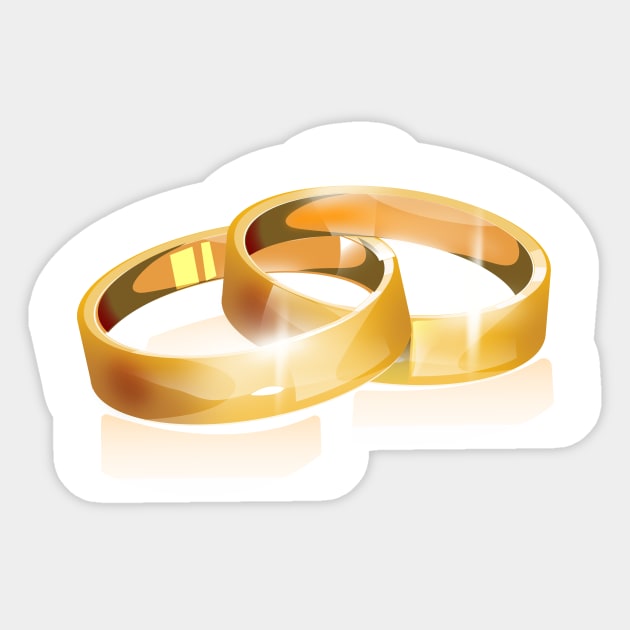 Wedding Rings - Wedding Rings - Sticker | TeePublic