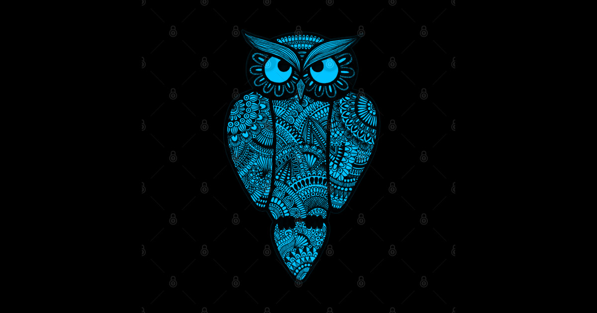 Owl (light blue) - Owl - Sticker | TeePublic