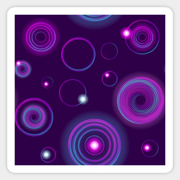 Neon Concentric Circles - Gradient - Sticker | TeePublic