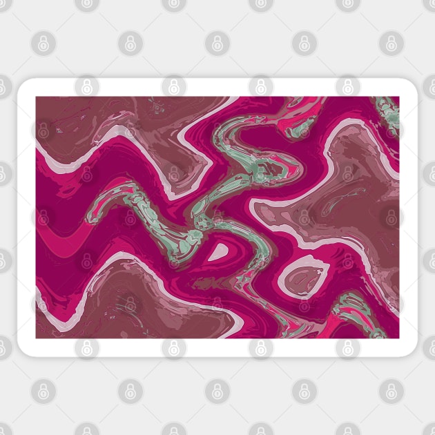 Abstract Red Waves - Abstract Waves - Sticker | TeePublic