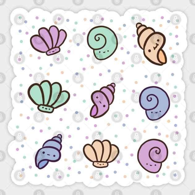 Cute Sea shells - Sea Shells - Sticker | TeePublic