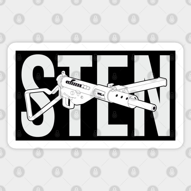 STEN British WW2 submachine gun - Submachine Gun - Sticker | TeePublic