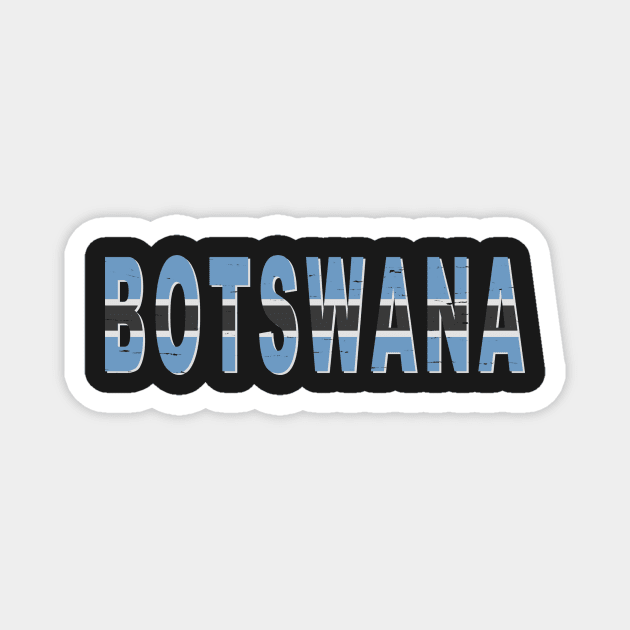 Botswana Text in Botswana Flag Colors - Botswana - Magnet | TeePublic