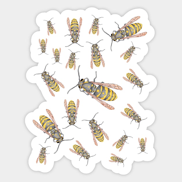 Yellow Bees - Bees - Sticker | TeePublic