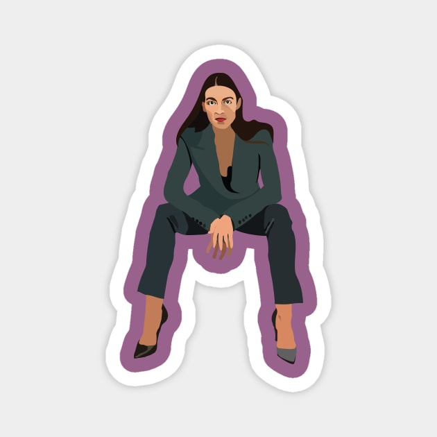 AOC Alexandria Ocasio Cortez illustration - Aoc - Magnet | TeePublic
