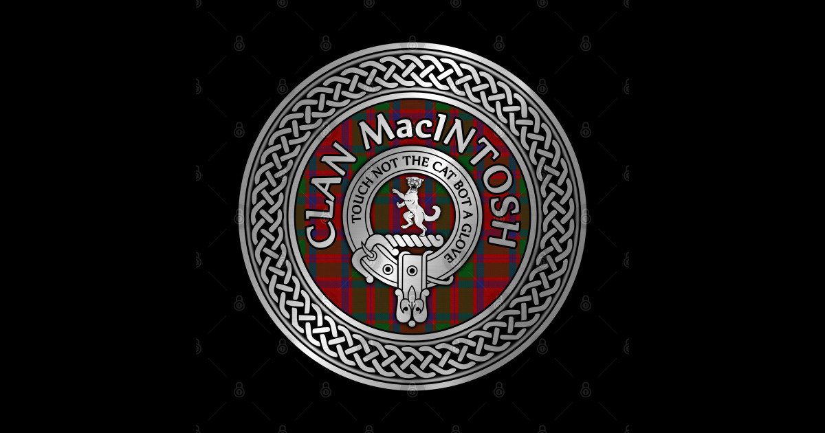 Clan MacIntosh Crest & Tartan Knot - Macintosh - Sticker | TeePublic